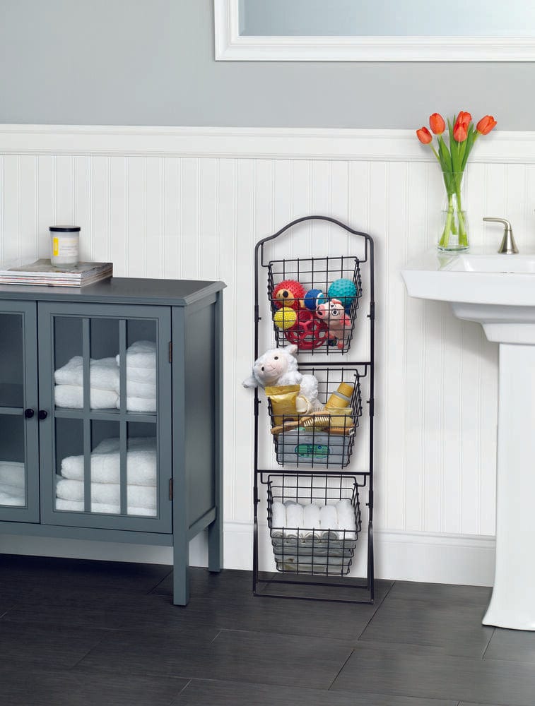 3 Tiered Standing Storage Rack with Market Baskets – Pfaltzgraff