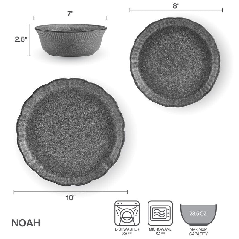 Noah 12 Piece Dinnerware Set, Service for 4