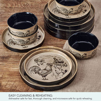Farmyard Rooster 12 Piece Dinnerware Set, Service for 4