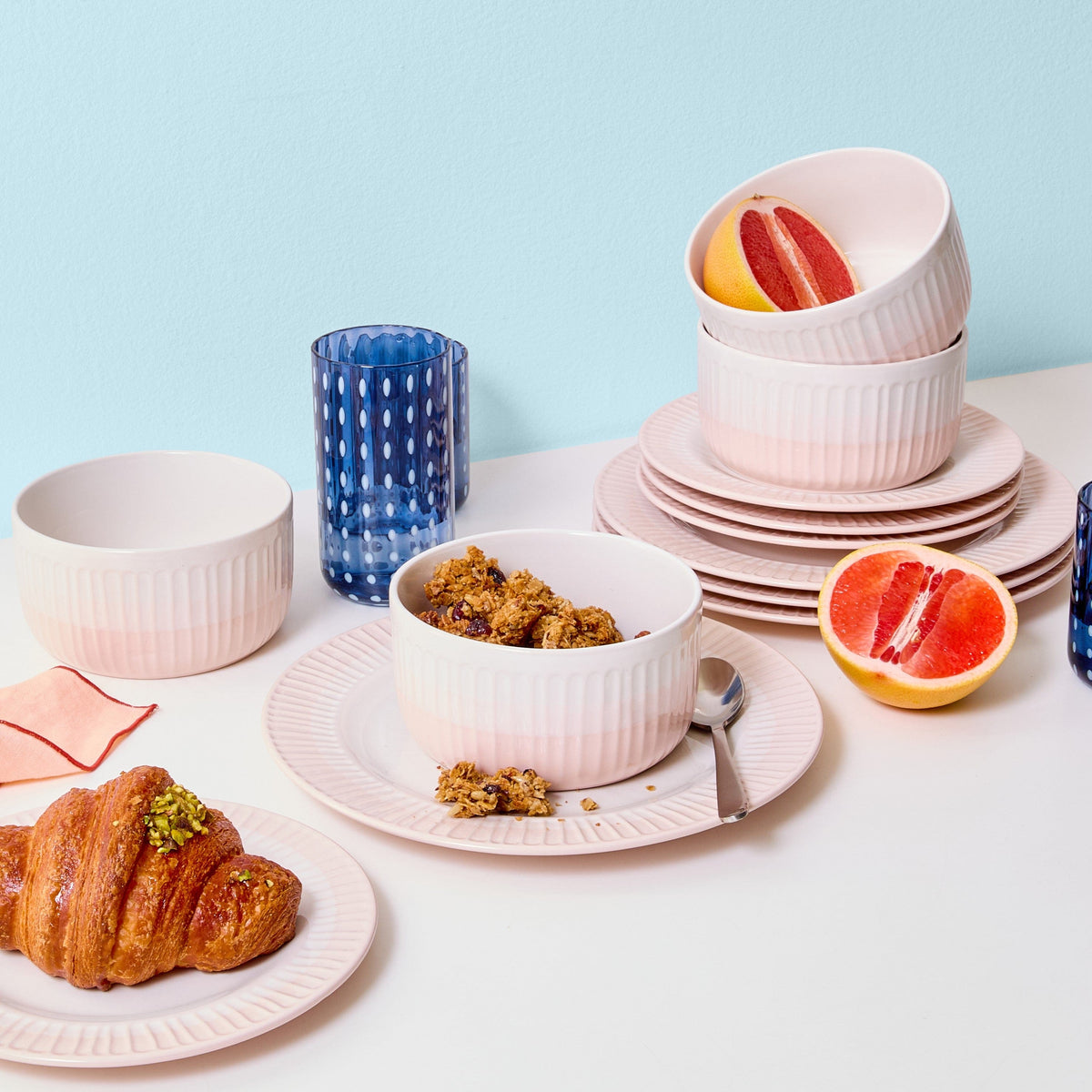 Darbie Angell Rising Up Blush 12 Piece Dinnerware Set, Service for 4