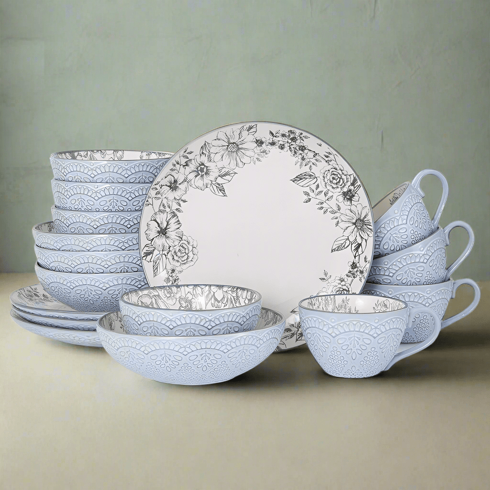 Gabriela Gray 16 Piece Dinnerware Set, Service for 4