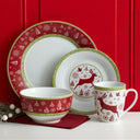 Dancing Snowflakes 16 Piece Dinnerware Set, Service for 4
