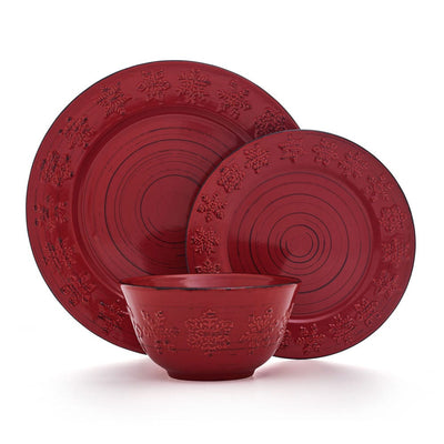 Trellis Snowflakes 12 Piece Dinnerware Set, Service for 4