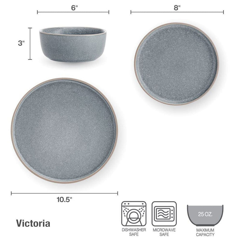 Victoria 12 Piece Dinnerware Set, Service for 4